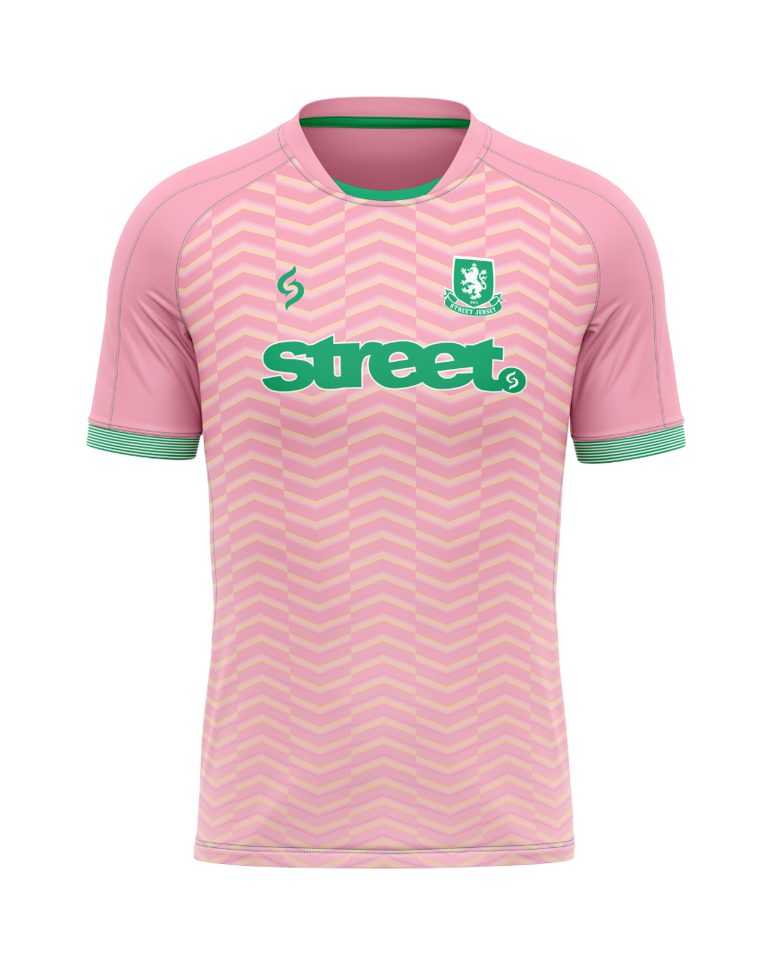 Football Jersey - Pink Soft Red and Lime Green
